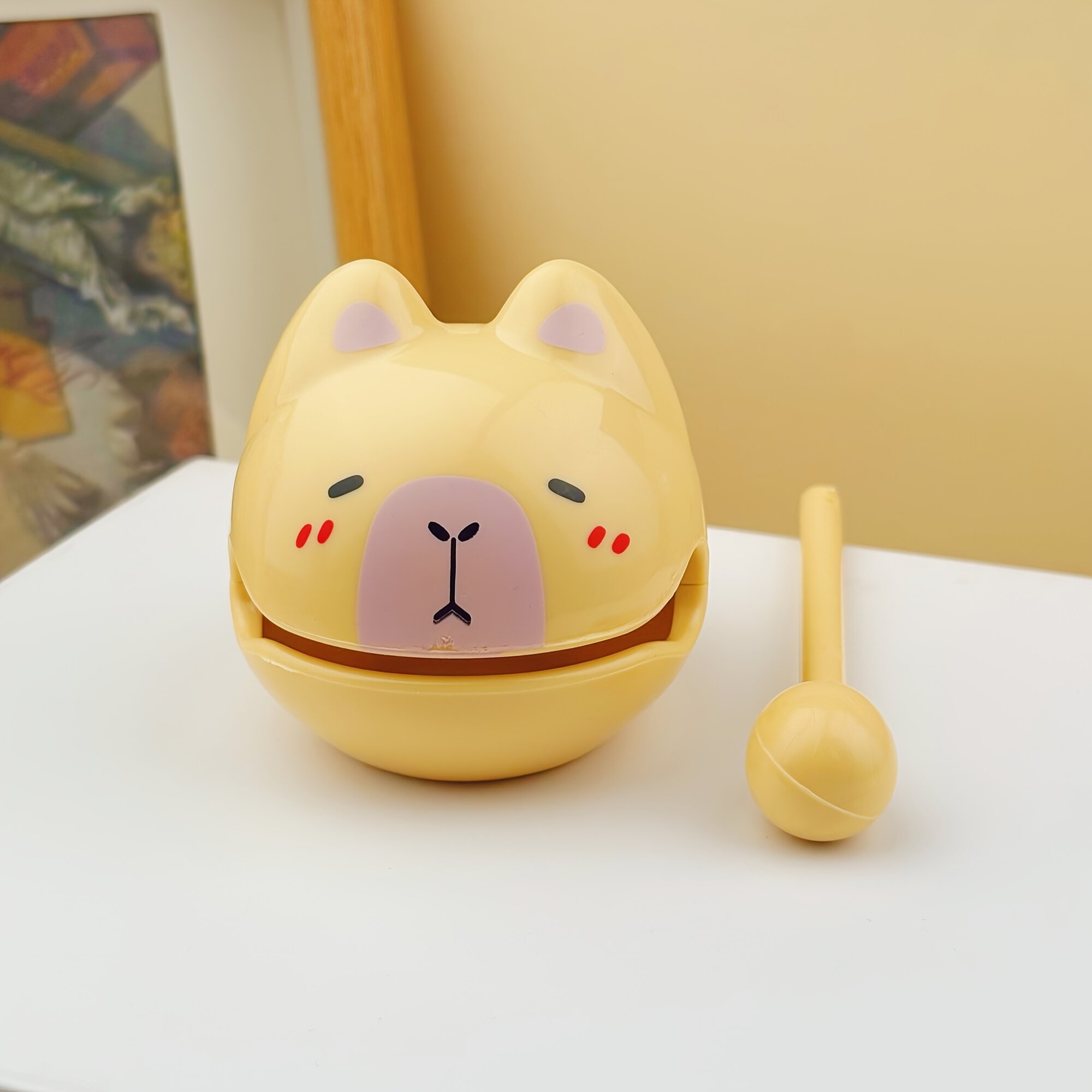 Деревянная игрушка-рыбка для стука 1 шт. с палочкой, интерактивное настольное украшение с выразительными глазами и ртом, подарок на день рождения и праздники