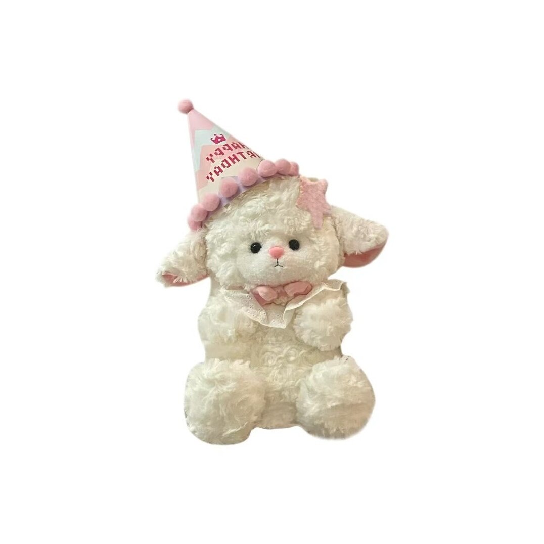 Плюшевая кукла унисекс XIWANTONG Comfortable Lamb+Birthday Hat, 25 см
