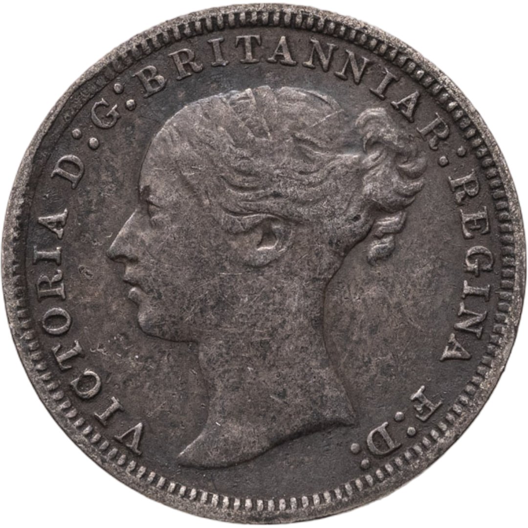 Великобритания 3 пенса pence 1870, Серебро 925, в сохранности XF
