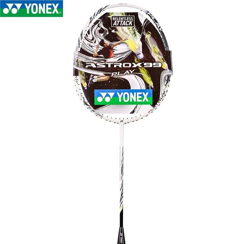 YONEX AX99PLAY Все углеродное ракетка для бадминтона 4U Белый тигровый узор Натянутая струна для сильных ударов