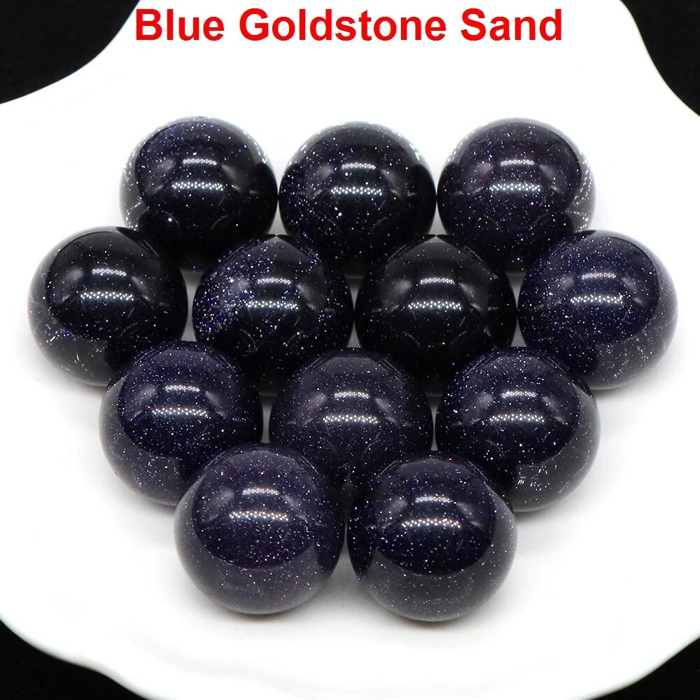 Мини-кристальный шар 16 мм Темно-синий, 1 PC, Blue Goldstone Sand