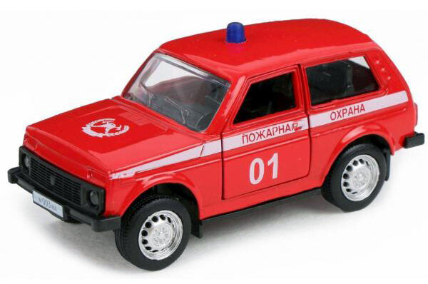 Модель автомобиля Play Smart 2121 Пожарная, 1/50, инерционная 6400E