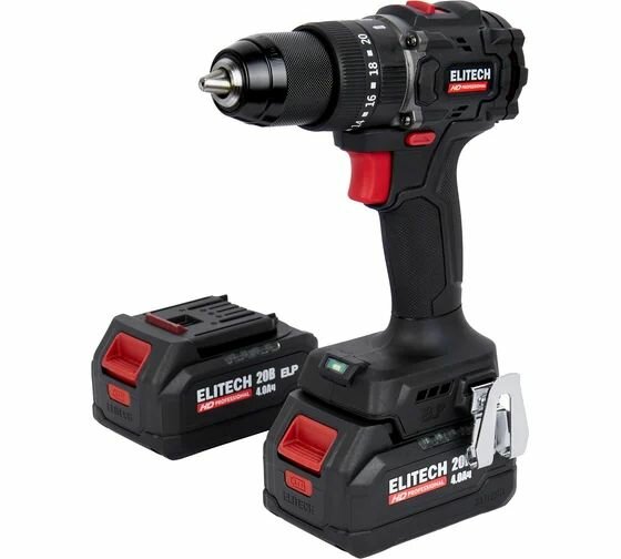 Аккумуляторная дрель Elitech CD 20ISL2, 65Нм, бесщеточный, 20В, слайдер, 4А*ч HD 205723 (E2201.041.02)