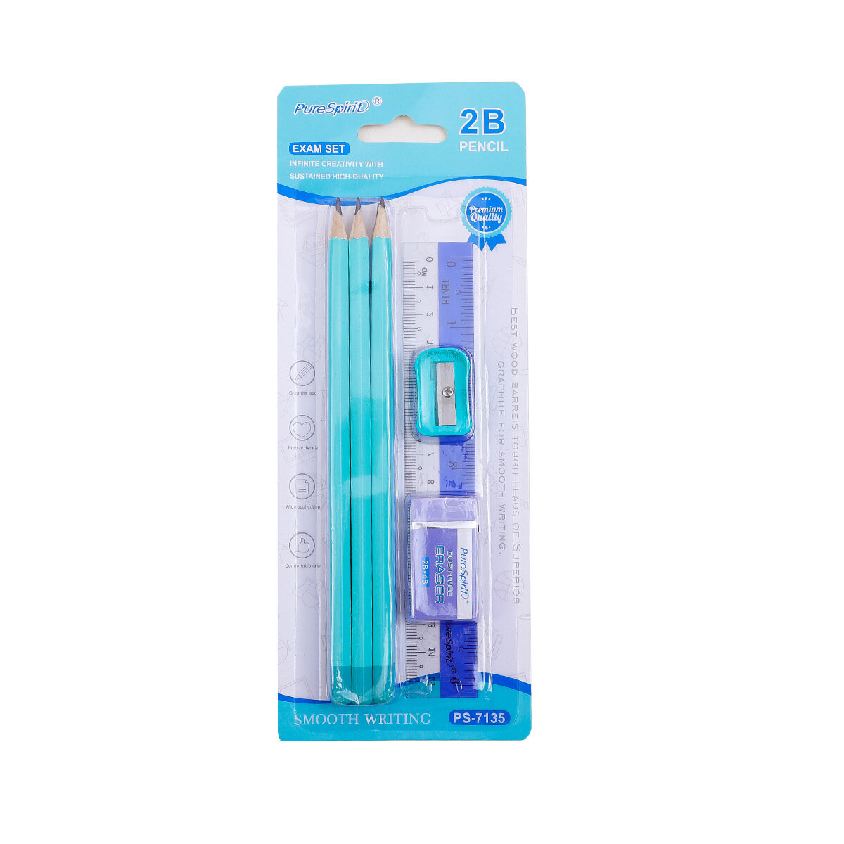 Набор карандашей "Каллиграфия", 2B, шестигранные, с ластиком