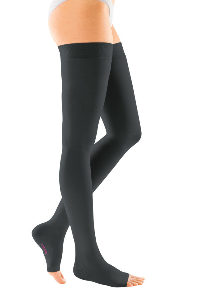 Чулки mediven Comfort 2-го класса компрессии на широкое бедро, открытый мыс, унисекс, CO259WCO269W (Унисекс, Открытый, арт. CO269W(AG - 72 - 83 см), 1 размер, Карамель)