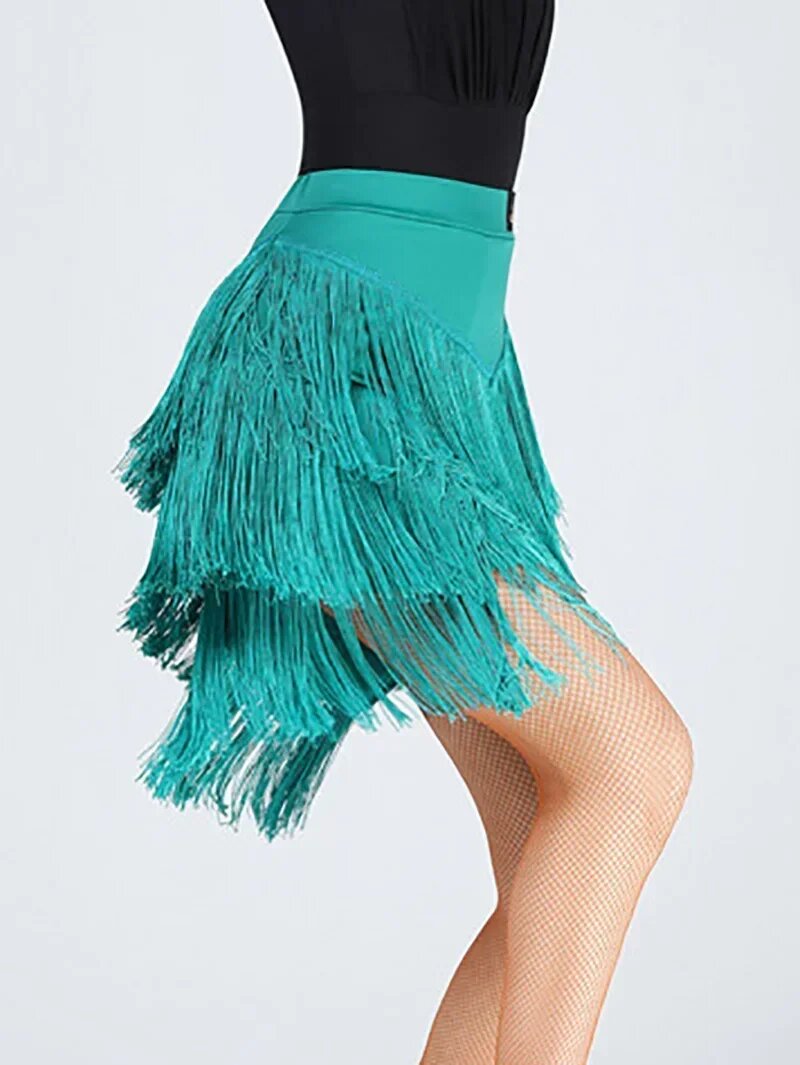 Женский танцевальный костюм для латиноамериканских танцев Rumba Samba из полиэстера 4XL, зеленый