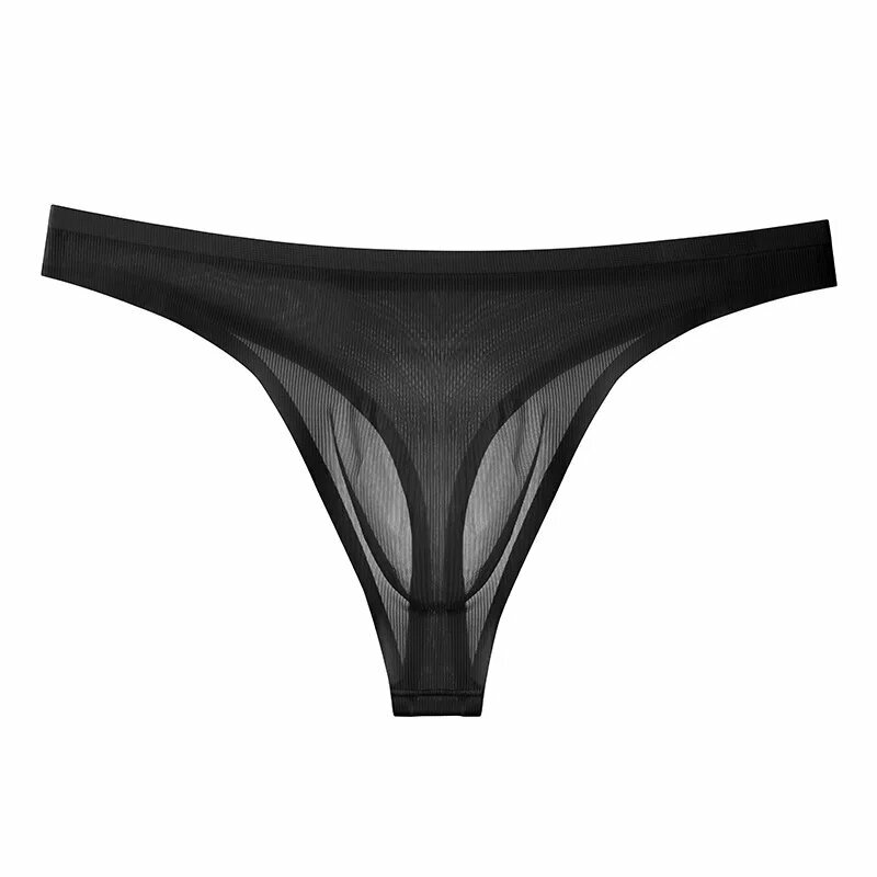 Мужские сетчатые стринги G-string Nylon Spandex Черный, XXXL, Черный, Black