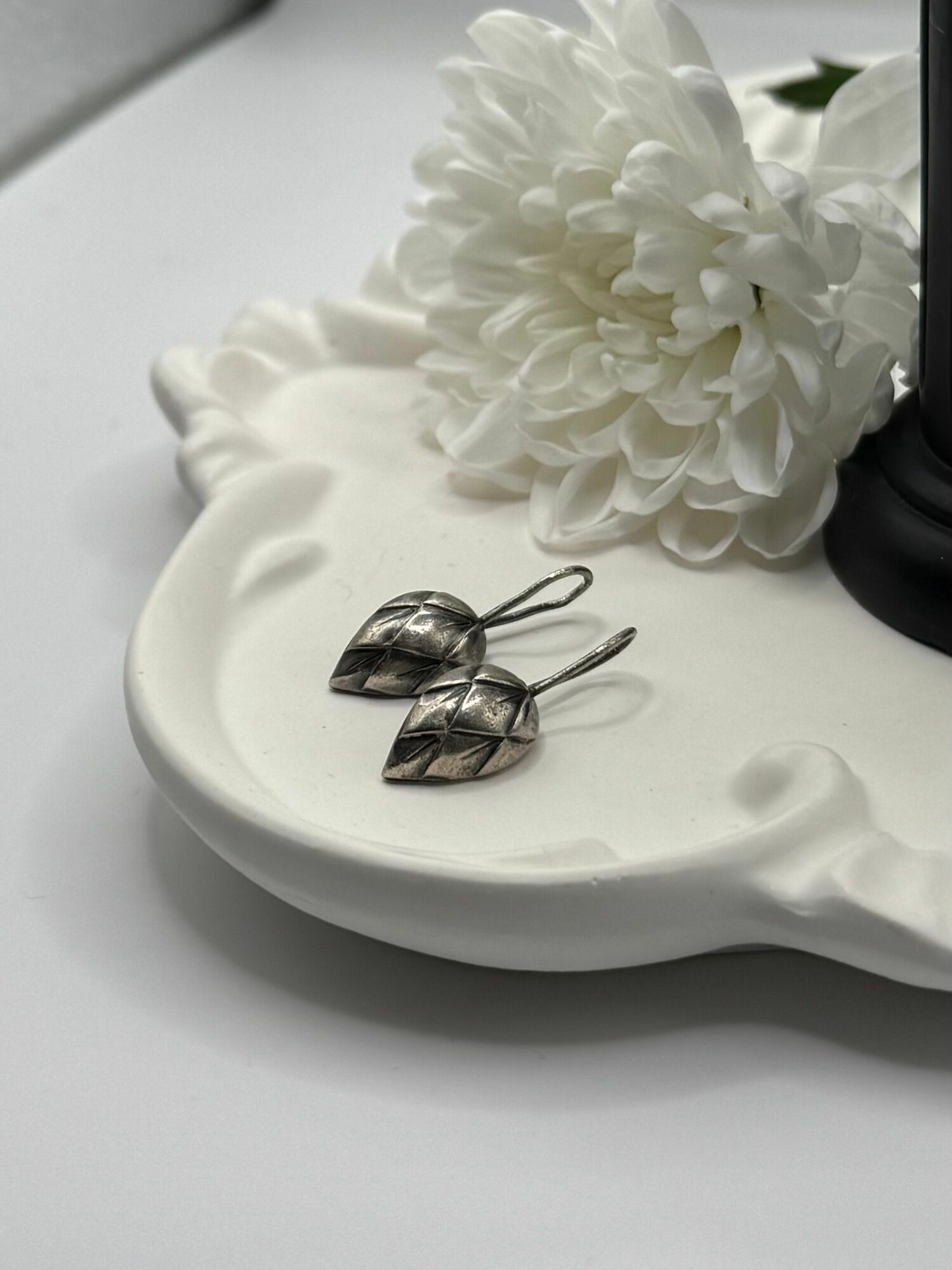 Винтажные мельхиоровые серьги