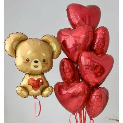 Воздушные шары Набор "С любовью к тебе" (11 единиц в наборе) с гелием на грузе