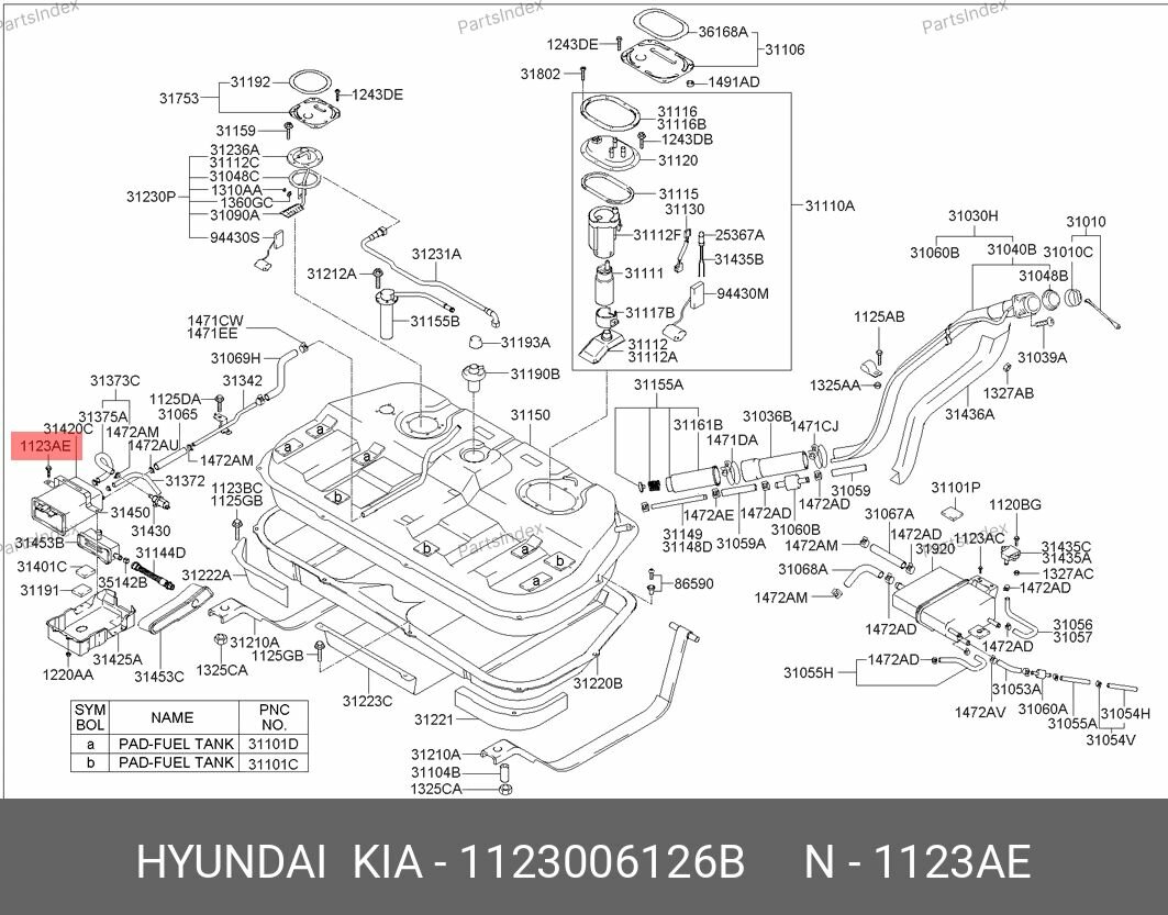 Бoлт автомобильный М4, HYUNDAI/KIA/MOBIS 1123006126B