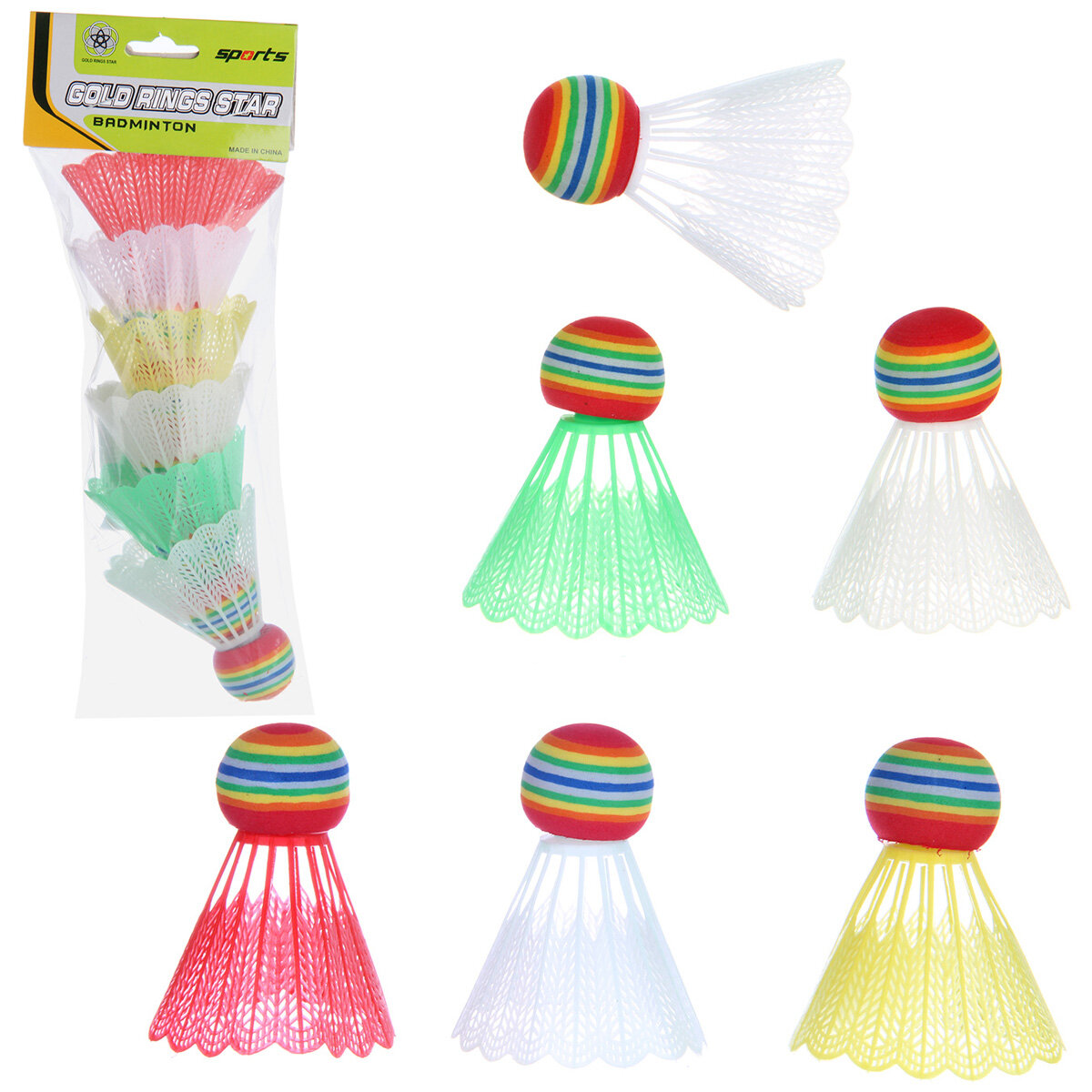 Набор воланчиков для игры в бадминтон, 6 шт в наборе Veld Co 135251