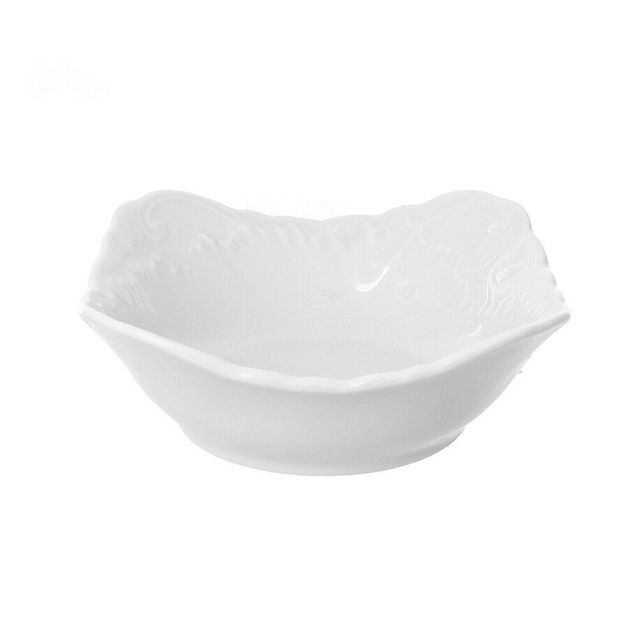 Салатник квадратный 14 см./1 шт, белый, недекорированный "Рококо" Cmielow Польша