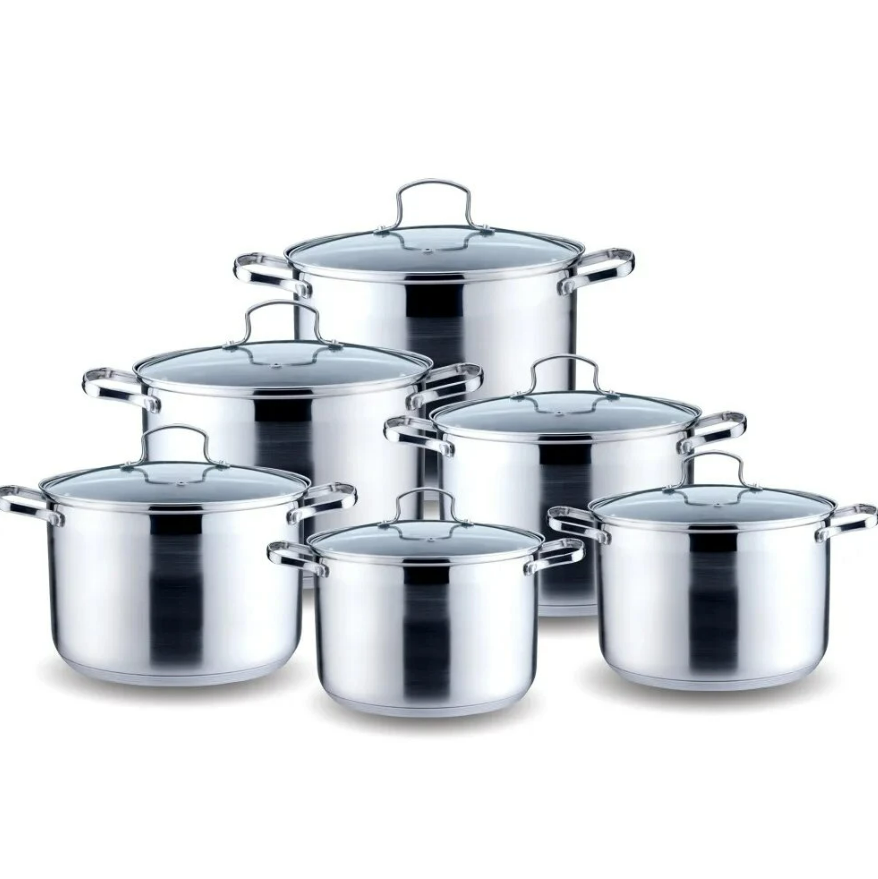 KELLI KL-4218, Набор посуды из 12 предметов ( 2.1 л, 3 л, 4 л, 5 л, 6.6 л, 8 л)