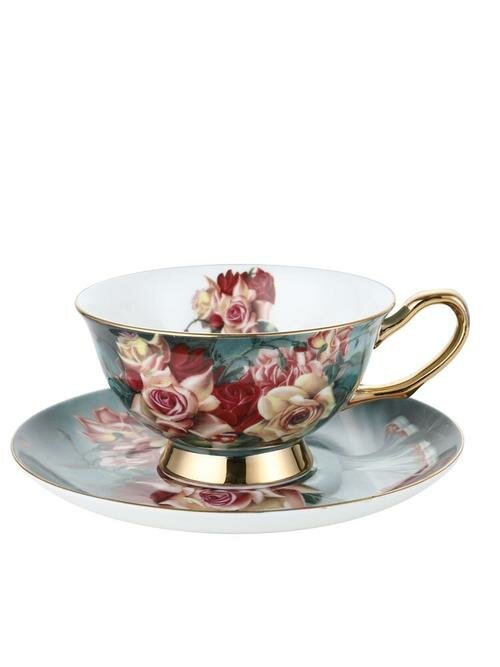 Ретро роскошные кофейные чашки набор керамический фарфор Европа путешествия экологические партнёрские чашки и соусы послеобеденный чай Tazas напиток 5