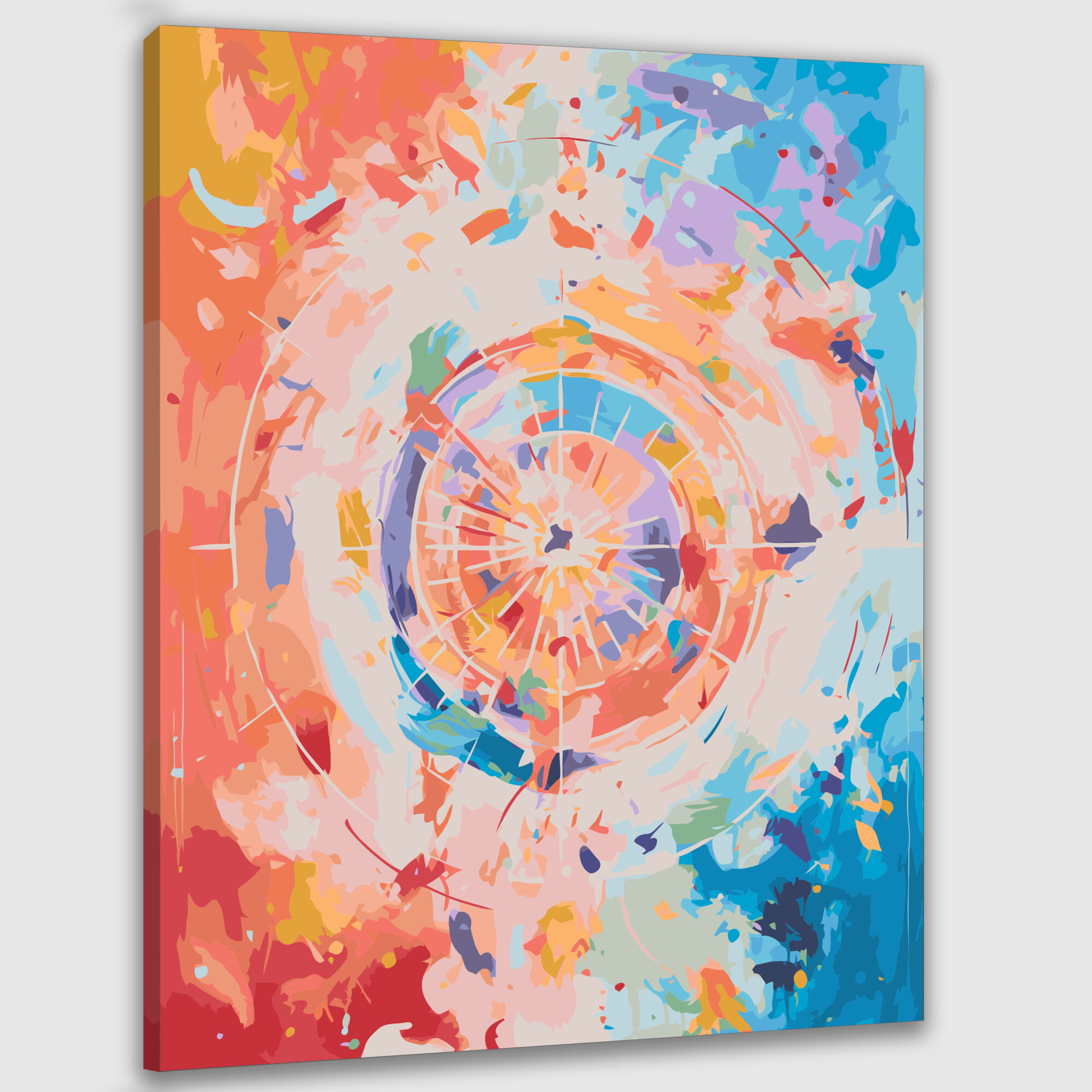 Картина по номерам 40x50 см, абстракция, зодиак, мазки кисти, цветовая палитра, энергичность, яркость, динамика