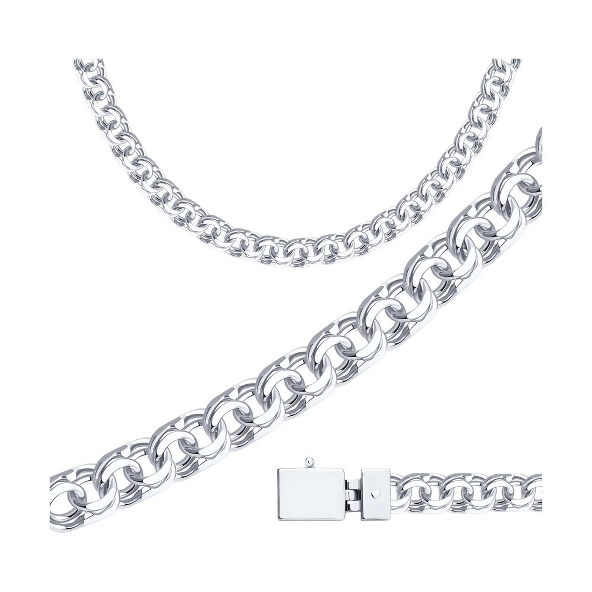 Цепь серебро, 925 проба, родирование