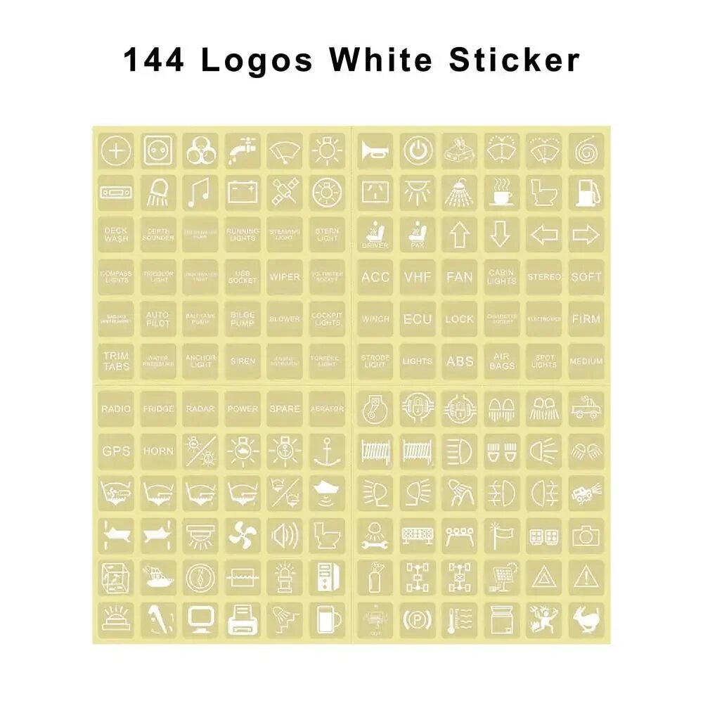 100/144 шт. универсальные наклейки для ремонта кнопки приборной панели автомобиля, 144pcs White