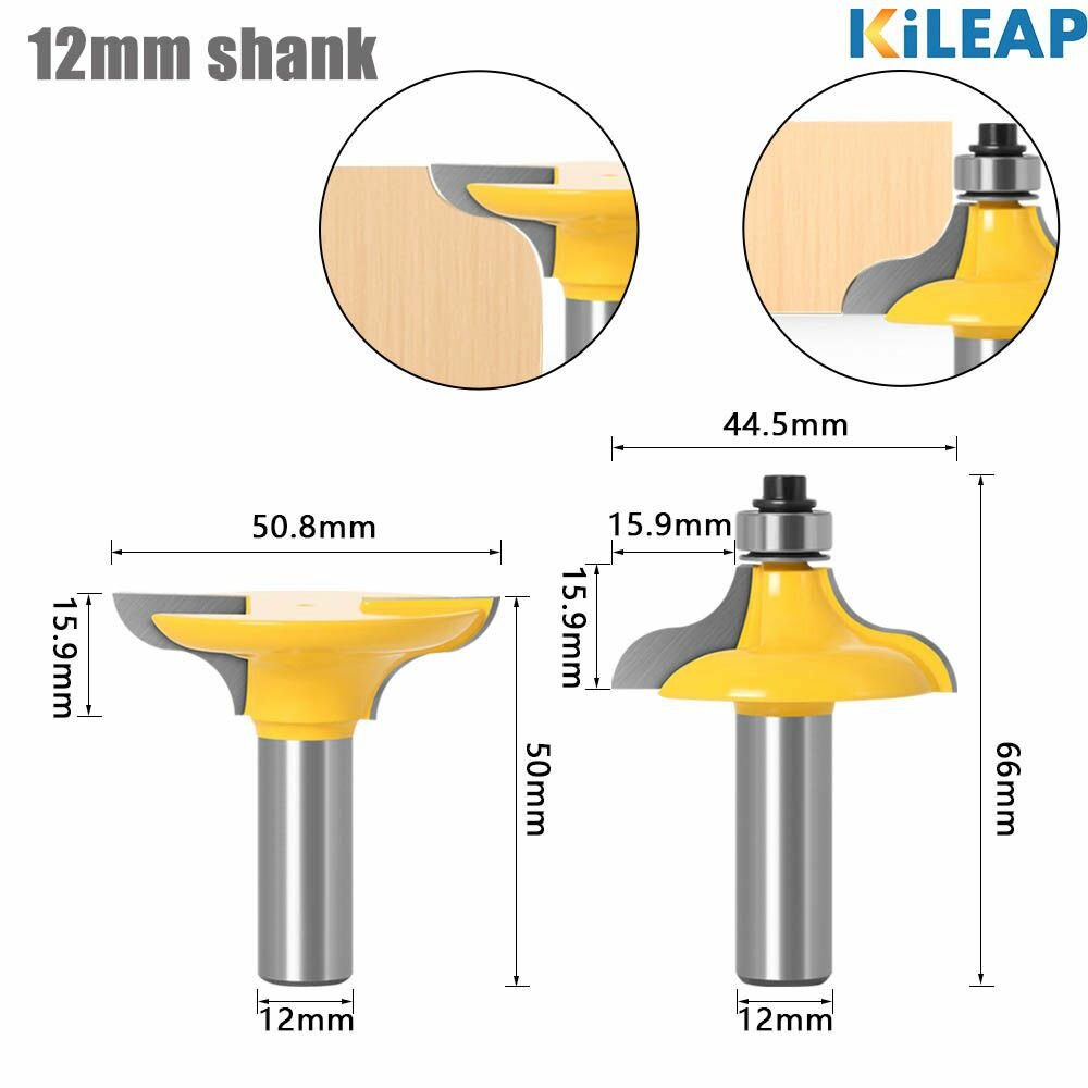 Фреза по дереву пазо-шиповые наборные, Сращивание деревянных дверей и окон 2шт.12мм