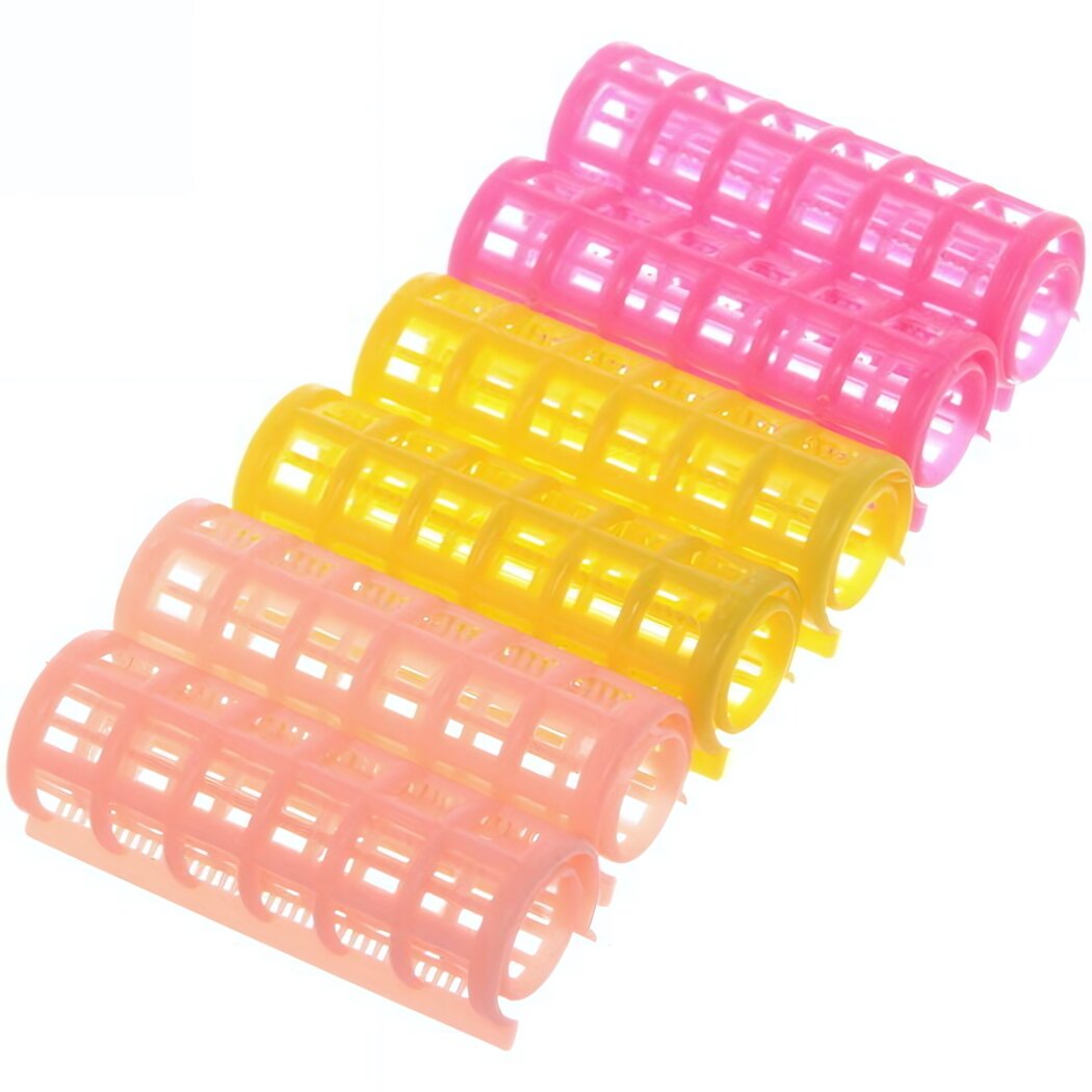 Бигуди для волос 6шт с зажимом «Hair Style», разноцветные, 7см, d-2см