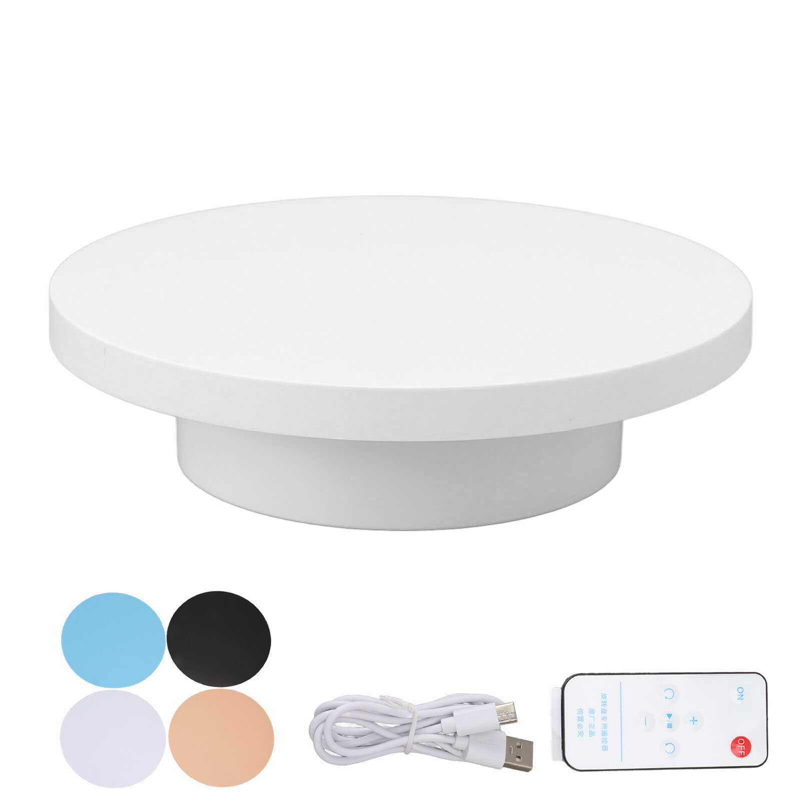 Электрический поворотный стол 360 градусов Вращающийся продукт Фотография Дисплей Повторный дистанционный контроль 3 кг.