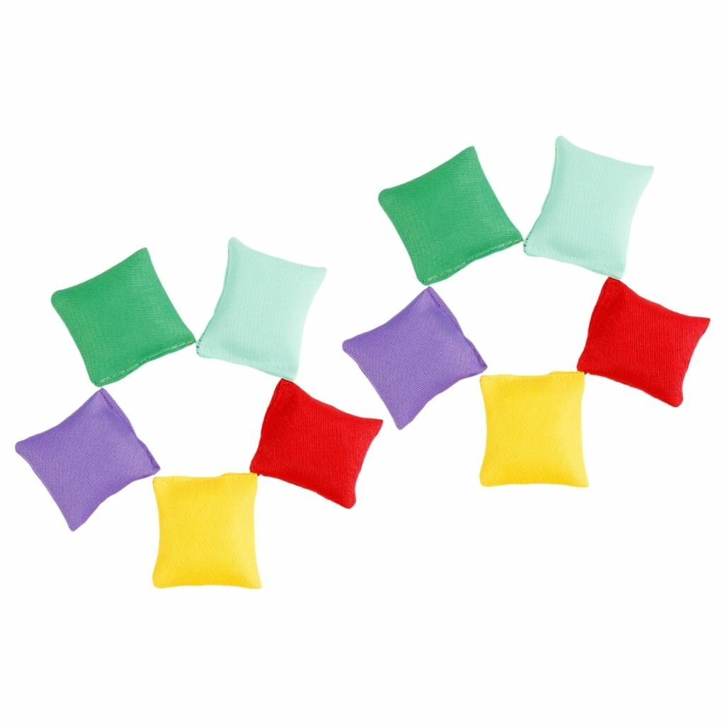 10 шт, детские квадратные цветные мешочки с песком