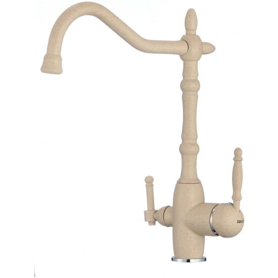 Смеситель для кухонной мойки Savol с фильтром питьевой воды S-L1803Y бежевый