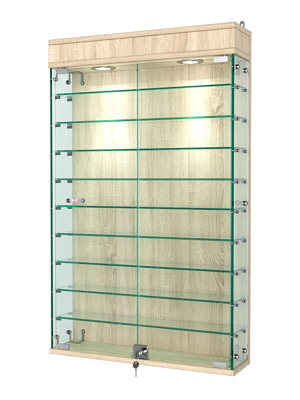 Витрина "атриум" настенная №2А-2, Дуб Сонома. Производитель товара - компания Westcom.