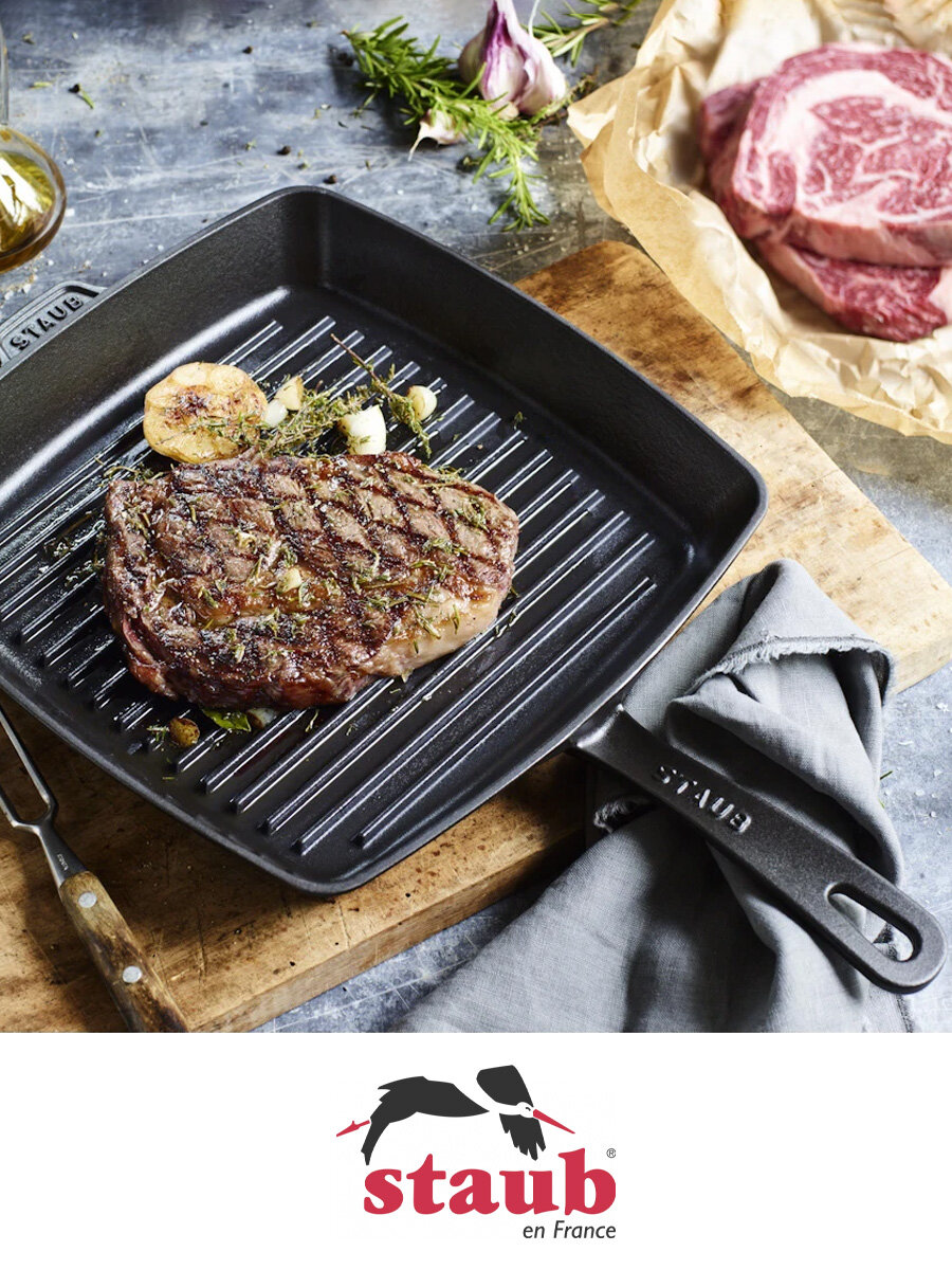 Сковорода-гриль чугунная Staub 26x26см, для индукции/духовки