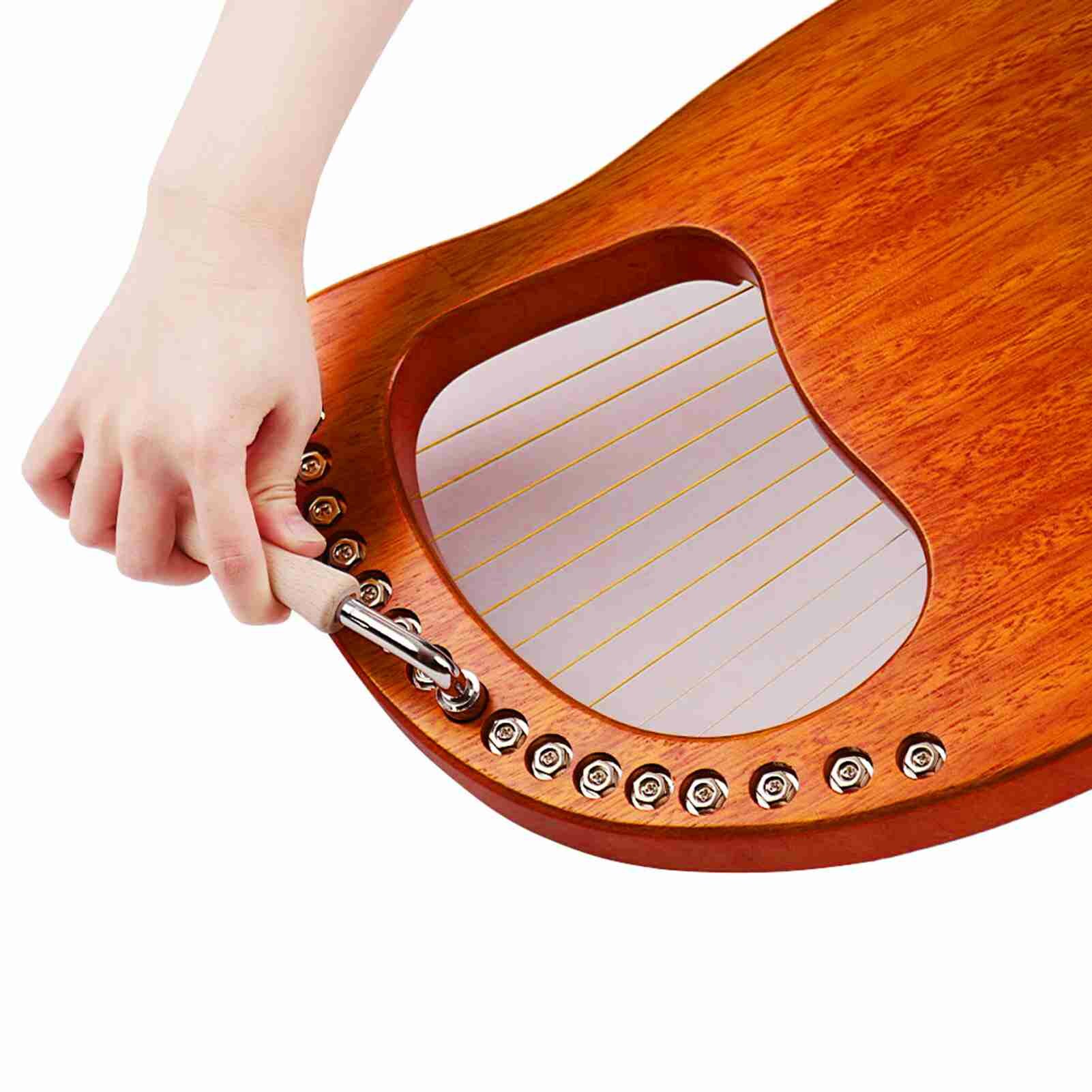Walter.t 16-струнная деревянная лировидная арфа с металлическими струнами, струнный инструмент из массива красного дерева с сумкой для переноски, настроечным ключом и салфеткой для чистки струн WH16