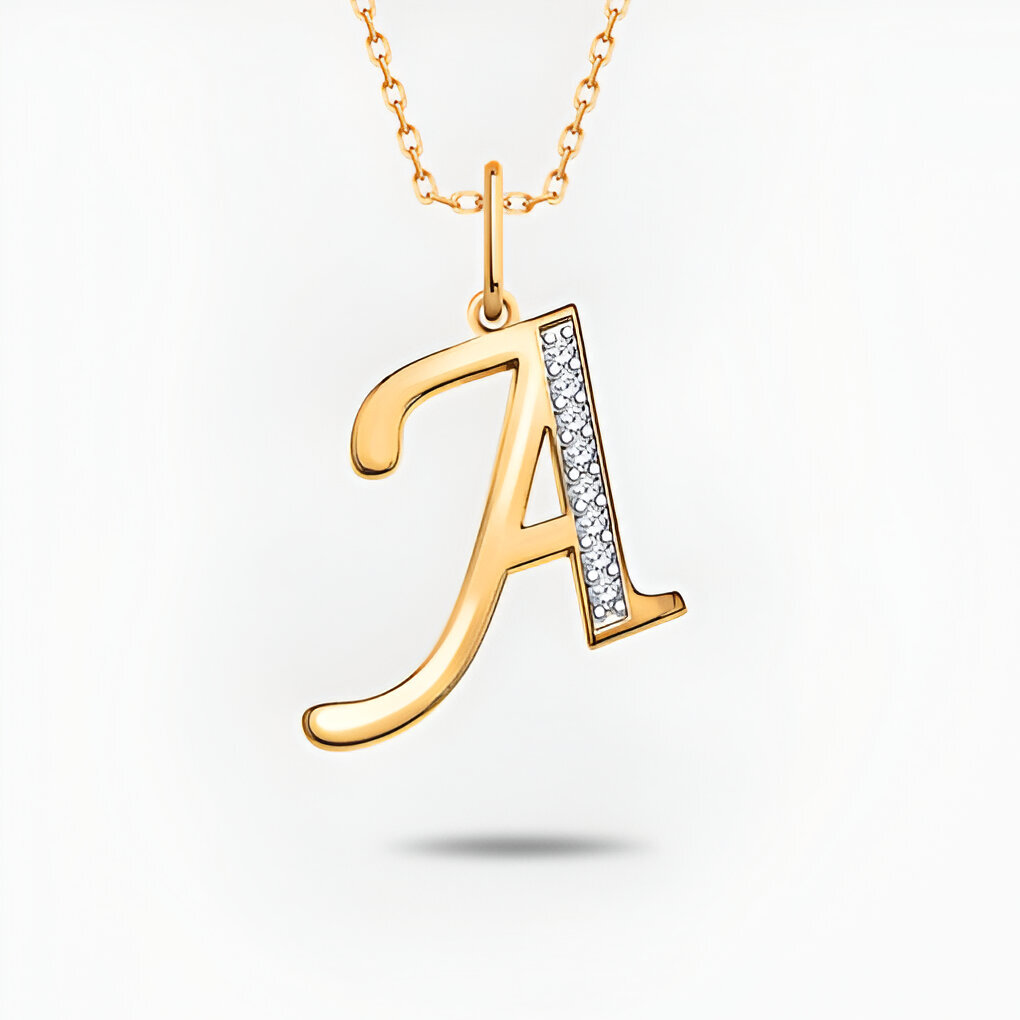 Подвеска, красное золото, 585 проба, родирование, фианит