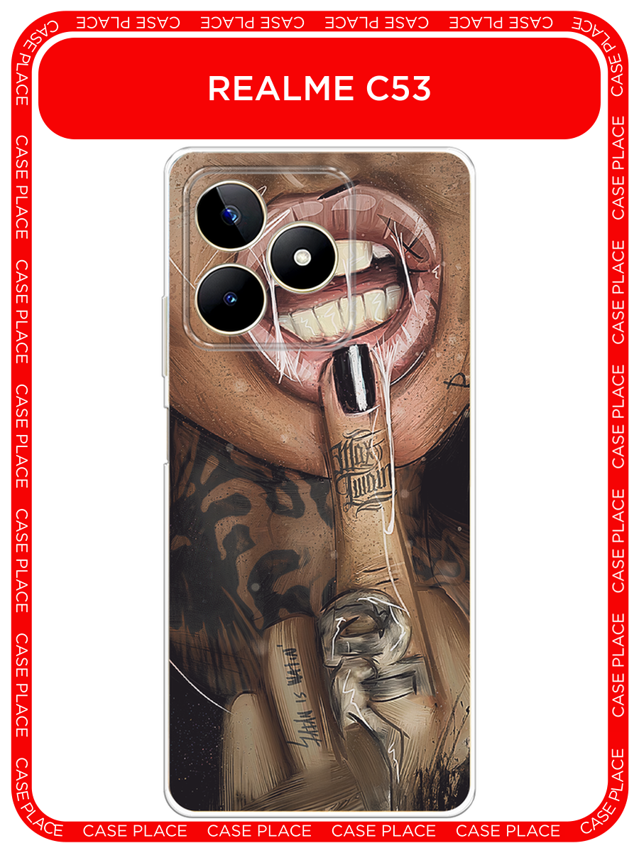 Чехол на Realme Note 50 / Реалми Нот 50 с принтом Девушка с татуировками