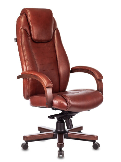 Кресло руководителя Бюрократ T-9923WALNUT, обивка: кожа, цвет: светло-коричневый (T-9923WALNUT/CHOK)