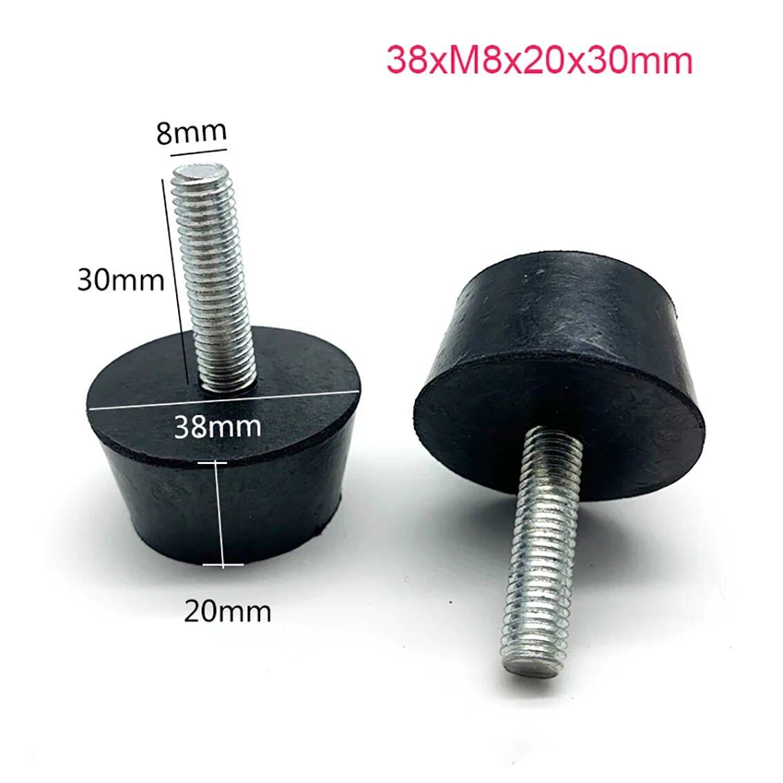 Черные резиновые регулируемые ножки, регулируемые ножки, регулируемые ножки для 8pcs, 38xM8x20x30mm