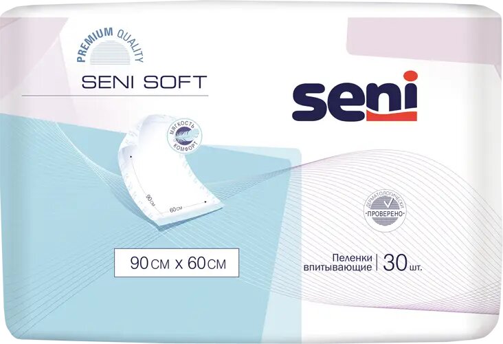 Seni Soft простыни (пеленки) 90х60см 30 шт