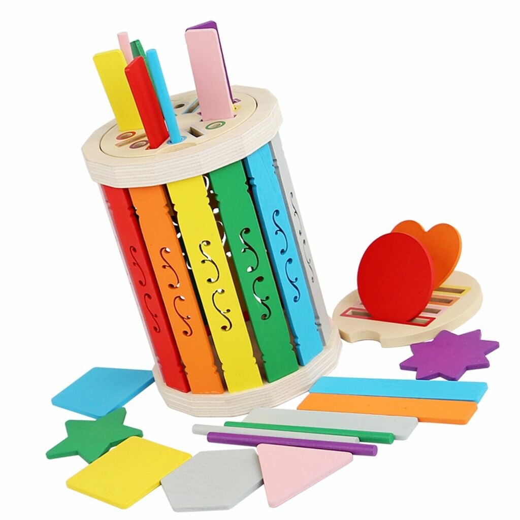 (1 комплект) Красочное классификационное ведро с развивающими игрушками