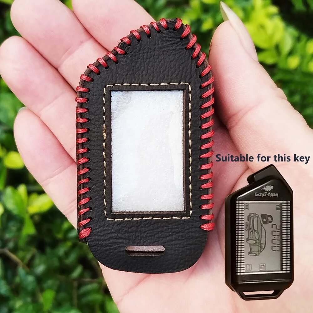 Модные кожаные чехлы для ключей с ЖК-дисплеем для Scher-Khan Mobicar 1 2 3 A B M10 M20, двусторонняя автомобильная сигнализация, пульт дистанционного управления, чехол