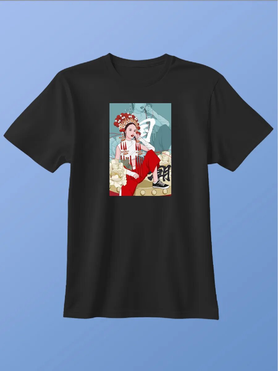 Футболка гейша живопись
