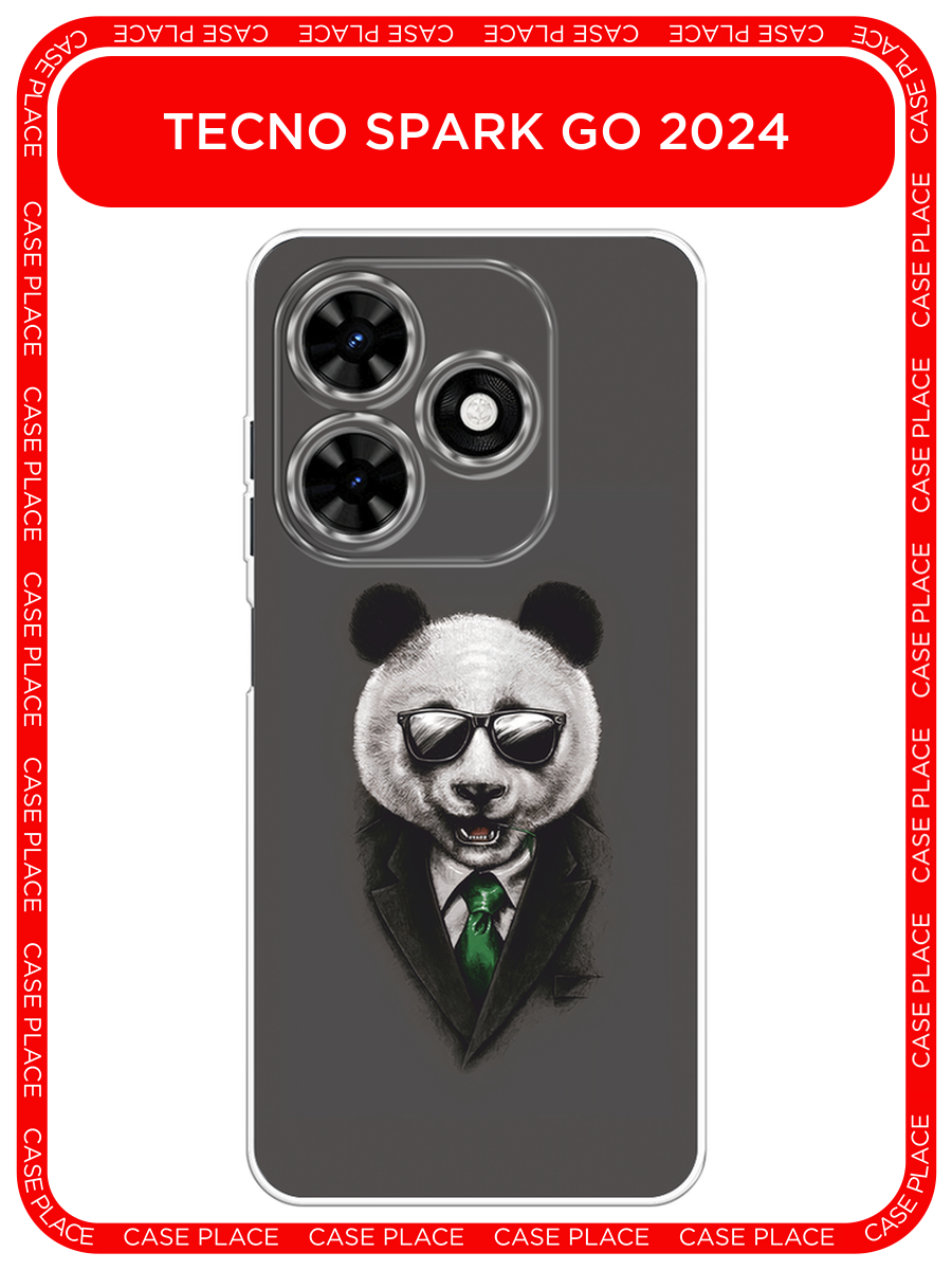 Чехол на Tecno Spark Go 2024/Spark 20C / Текно Спарк Го 2024/Спарк 20C с принтом Деловая панда