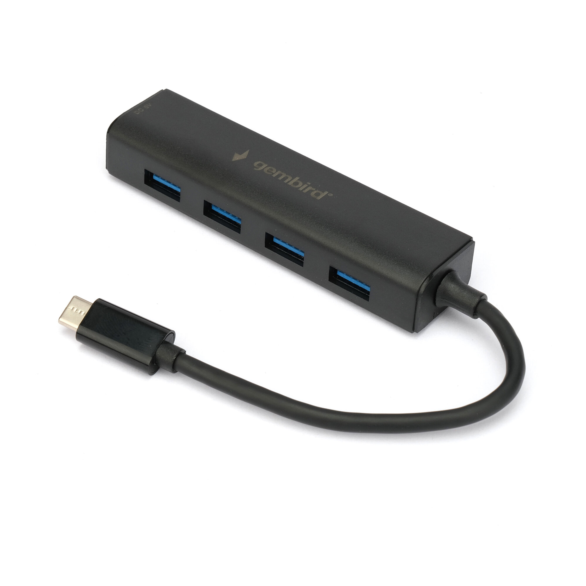 Разветвитель USB 3.1 Gembird черный 4хUSB OTG кабель Type-C 19см UHB-C364