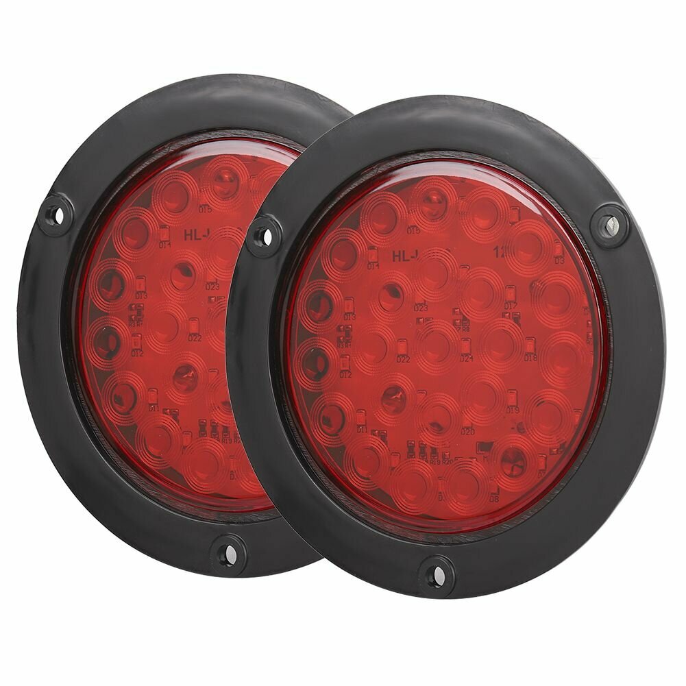 2 шт. 24 светодиода 4 дюйма водонепроницаемый пластиковый боковой габаритный круглый фонарь для прицепа грузовика задний фонарь