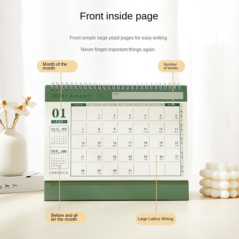 Календарь для стола 2025, настольный календарь 2025, обложка 250г обложная бумага, внутренние листы 180г матовая бумага, размеры: большой 255*210мм, средний 190*163мм