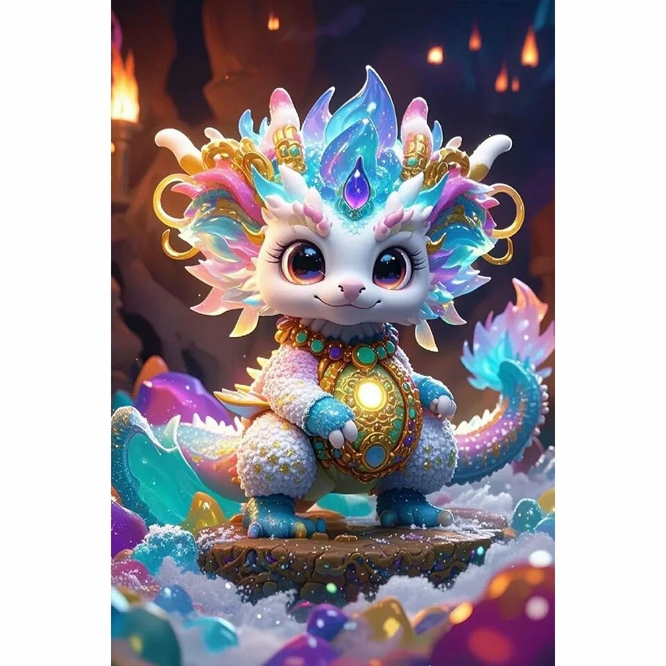 Алмазная картина "дракон" алмазная огранка 40х50 см.