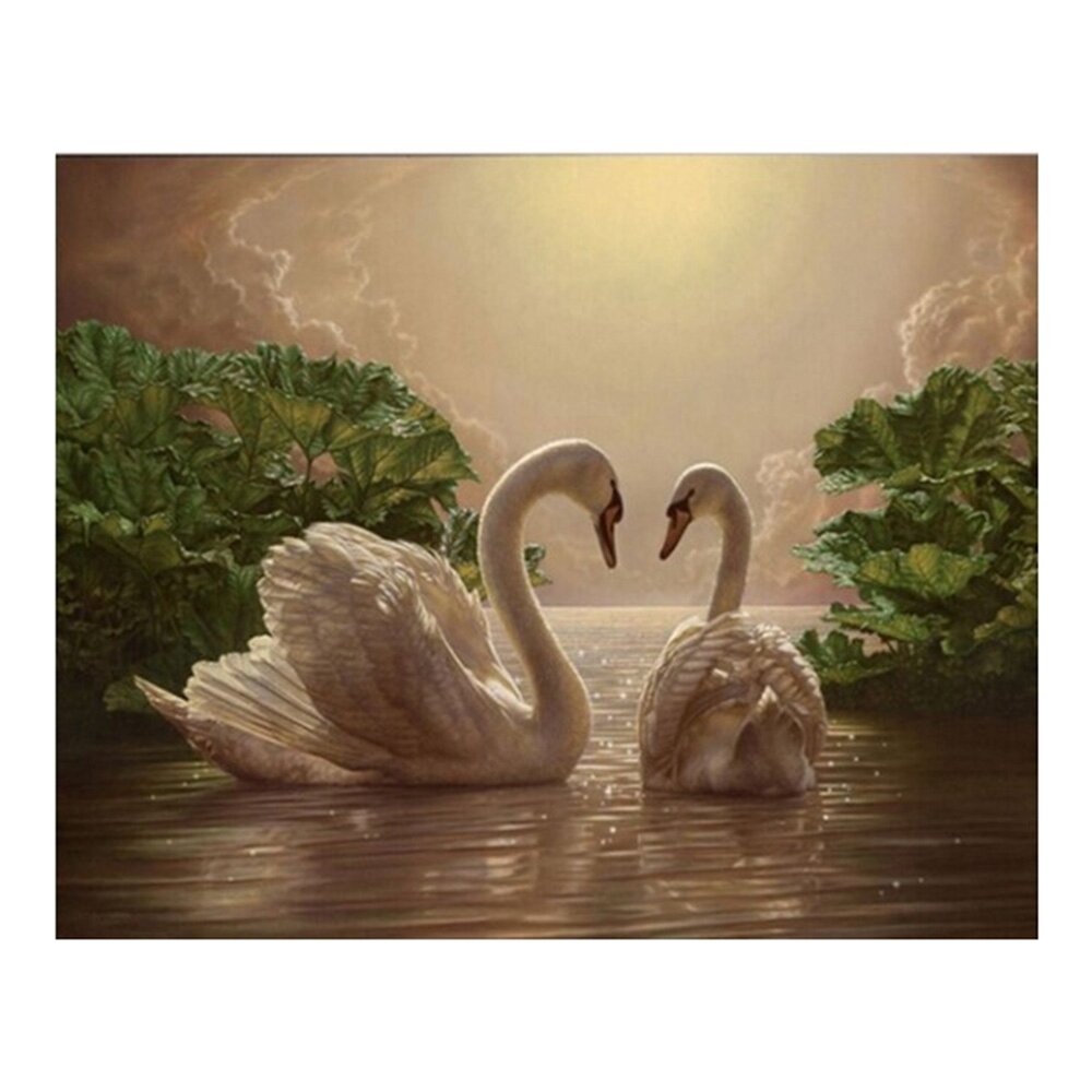 40X50 см цифровая картина маслом по номерам сделай сам украшение дома краска на холсте уникальный подарок поделка картина лебедь