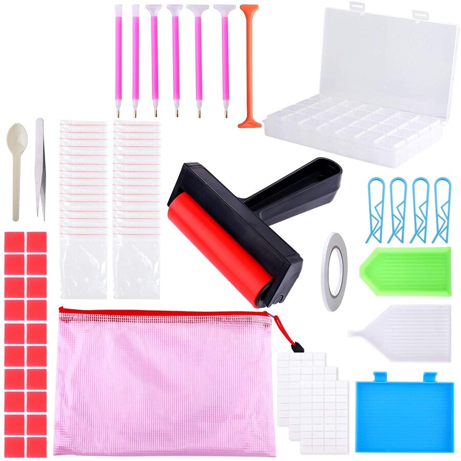 Набор из 73 предметов 5D алмазной живописи с валиком для алмазной живописи и коробкой, подходит для взрослых и детей