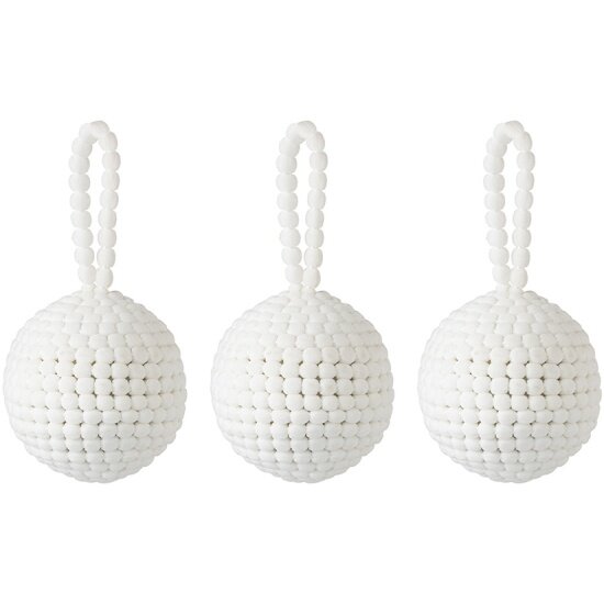 Шары елочные Tkano Fluffy white из коллекции New Year Essential, 3 шт.
