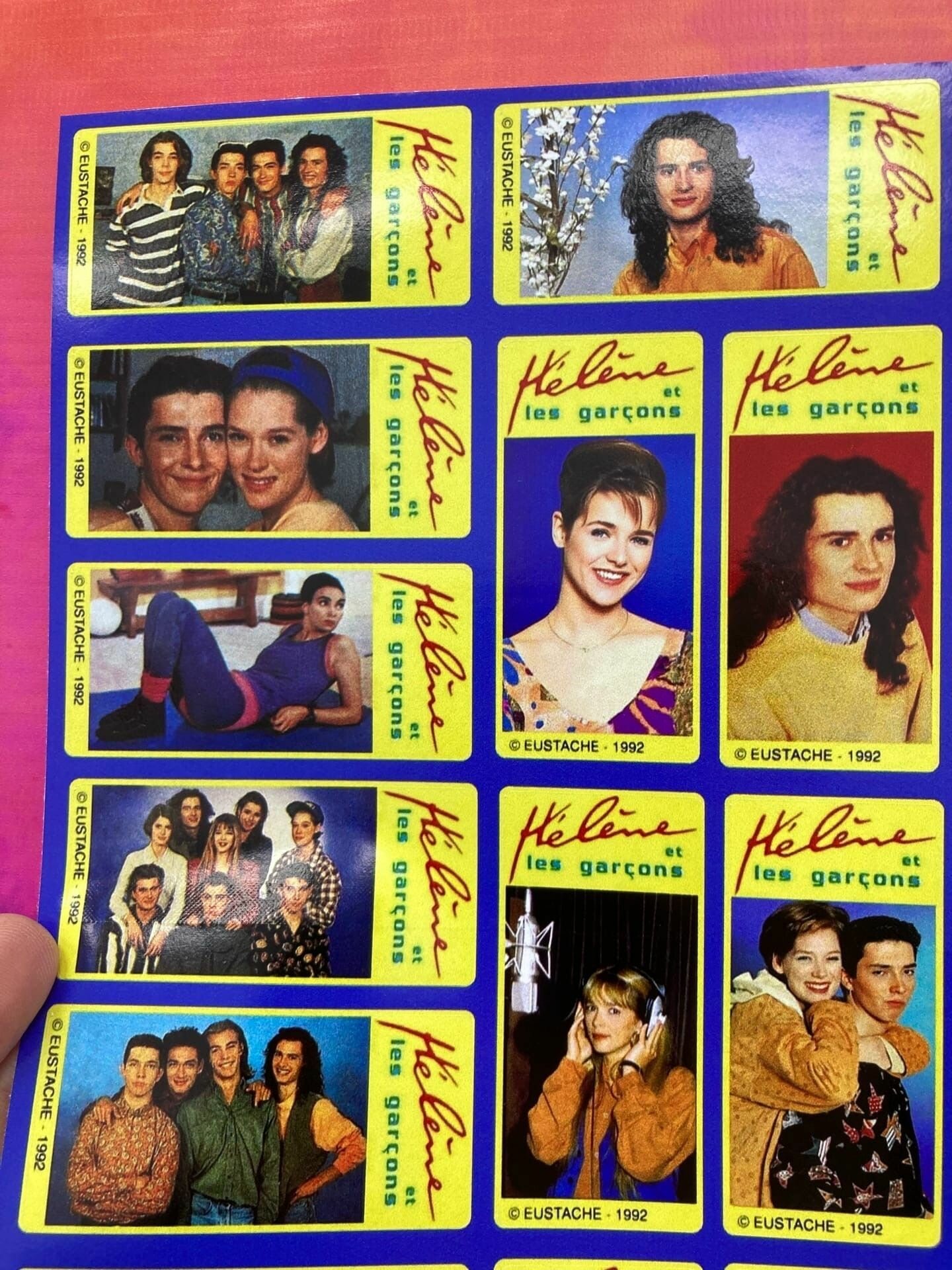 Наклейки Вкладыши Элен и Ребята Helene et les garcons из жвачек 90х вся коллекция