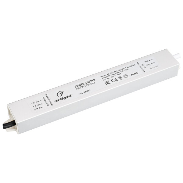 Блок питания для светодиодной ленты Arlight ARPV-12045-D (12V, 3.8A, 45W)