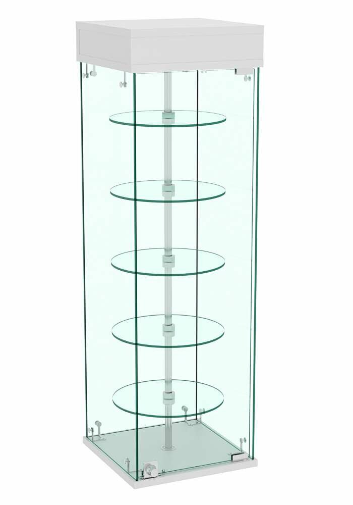 Витрина ротация настольная с вращающимися полками №23-5 (прозрачная), Серый