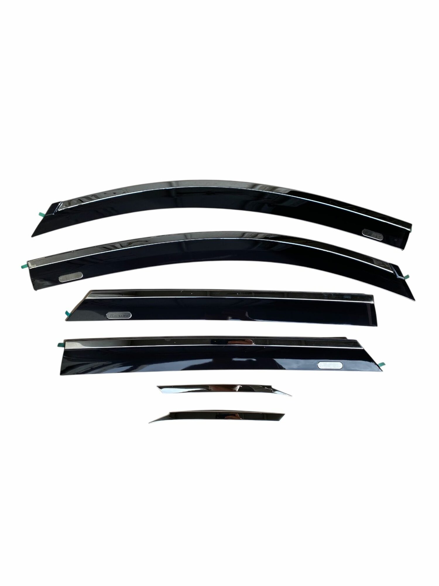 Дефлекторы окон HYUNDAI TUCSON 3 (2015-2021) с хромом из 6 частей / ветровики окон хендай туксон 3