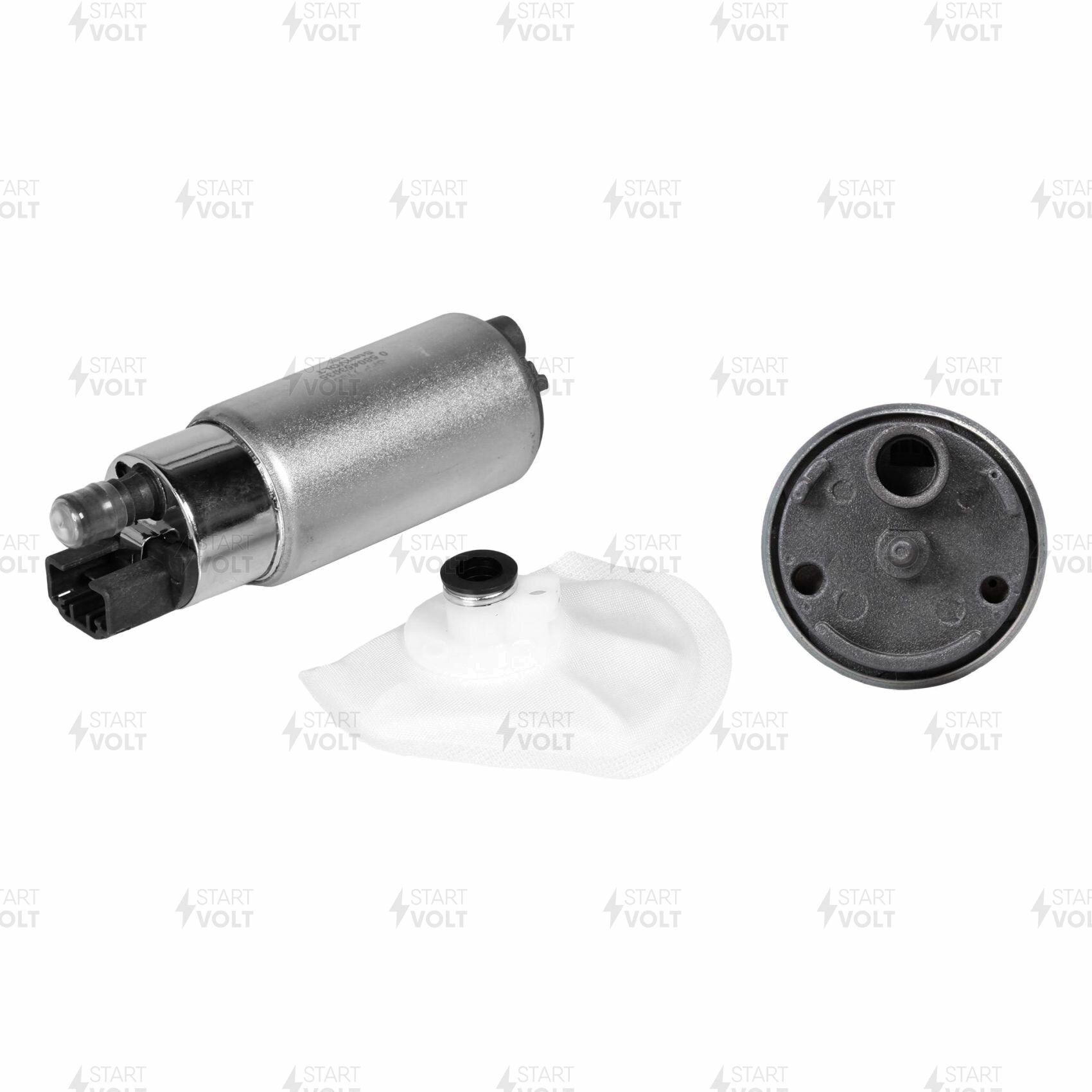 Насос топливный (Мотор) Startvolt ВАЗ-2112 (штуцер с насечками) с фильтром-сеткой
